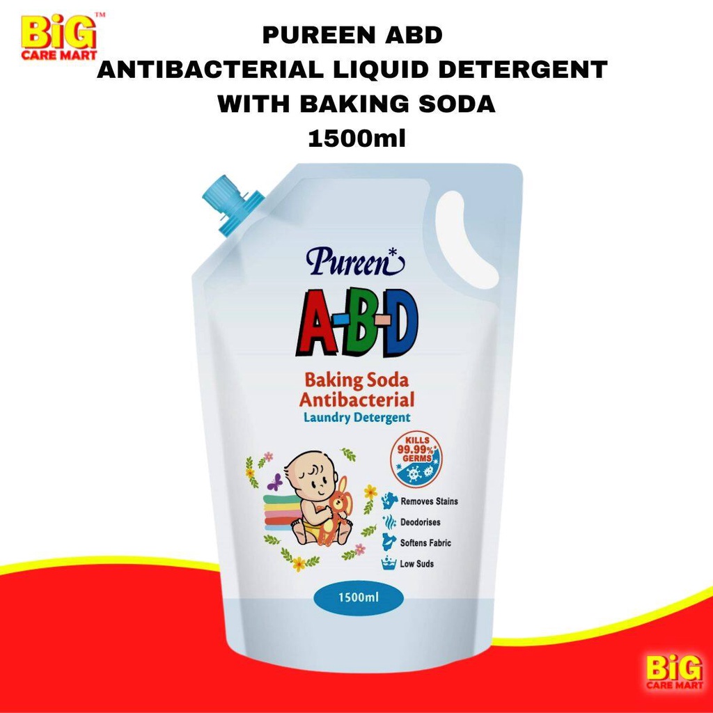 Pureen ABD Liquid Detergent with Baking Soda 1500ml(Pouch) | Shopee ...