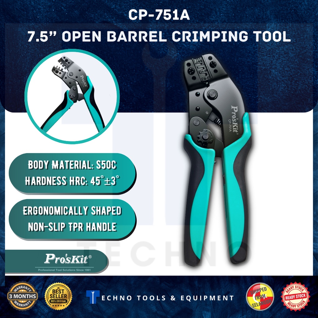 Pro'sKit CP-751A 7.5" Open Barrel Crimping Tool [100% New & Original ...