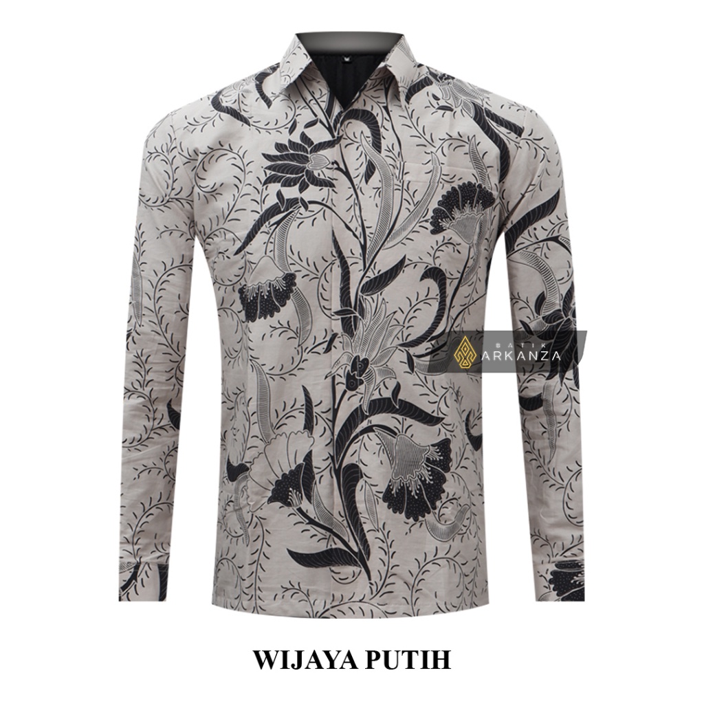 PUTIH Premium Weding BATIK With WIJAYA White Motif | Shopee Malaysia