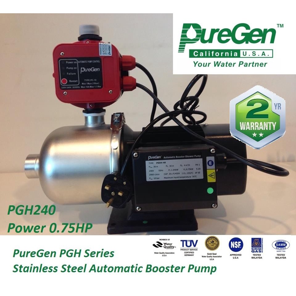 PureGen 550W / 0.75Hp Stainless Steel PC-Auto Water Booster Pump ...