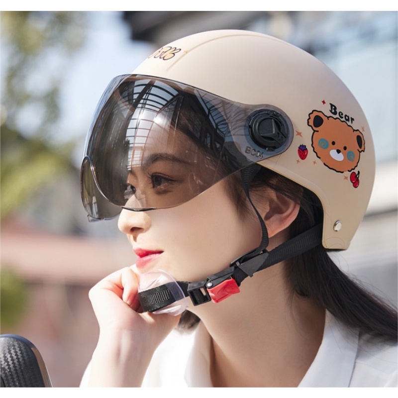 Motorcycle Helmet Sun Protection Half Helmet Cute | Shopee Malaysia