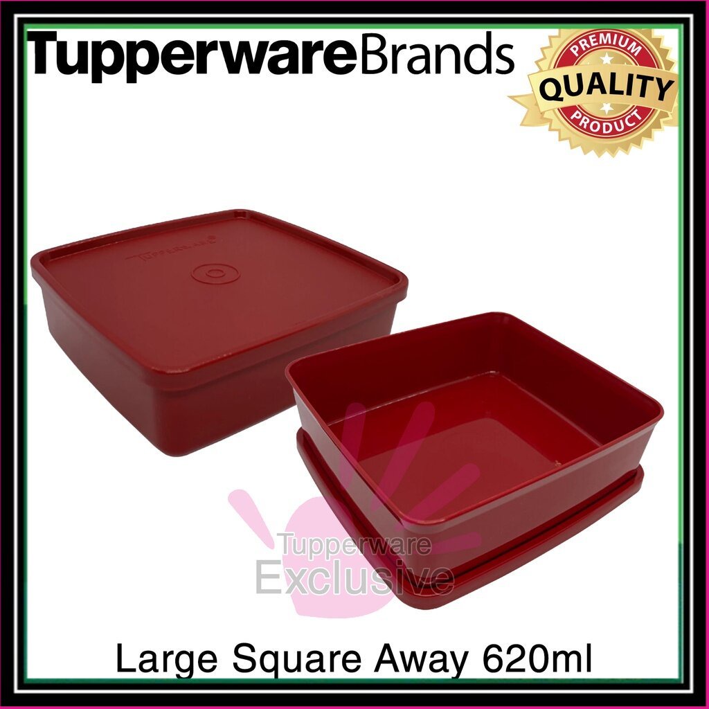 Tupperware Large Square Away 620ml - Cherry Color (1pc) | Shopee Malaysia