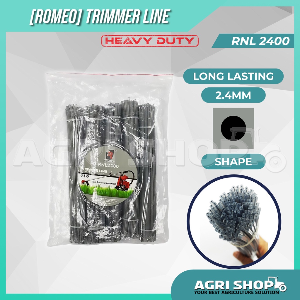 Agrishop ROMEO (RNL2400) Trimmer line Brush Cutter Dual Square 2.4MM ...