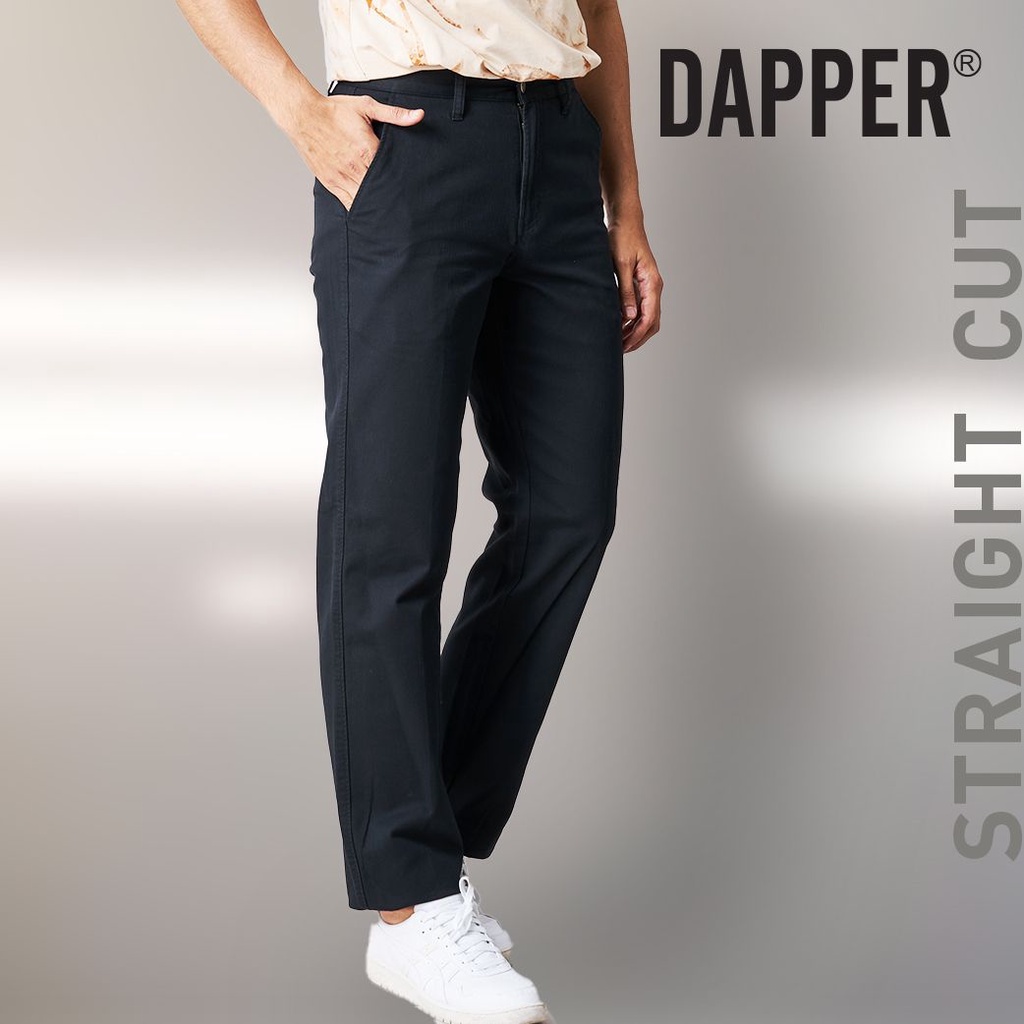 Dapper BIG SIZE| Straight Cut Long Cotton Pant-C20477 Dark Blue ...