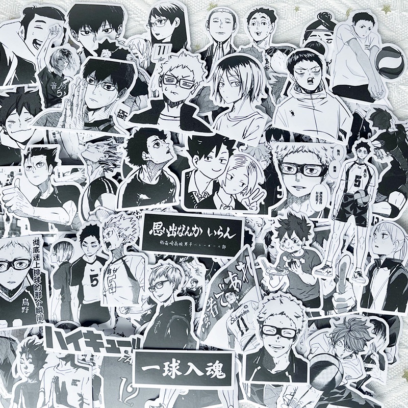 65Pcs/Set Haikyuu!! . Classical Black & White Series 01 Stickers DIY ...