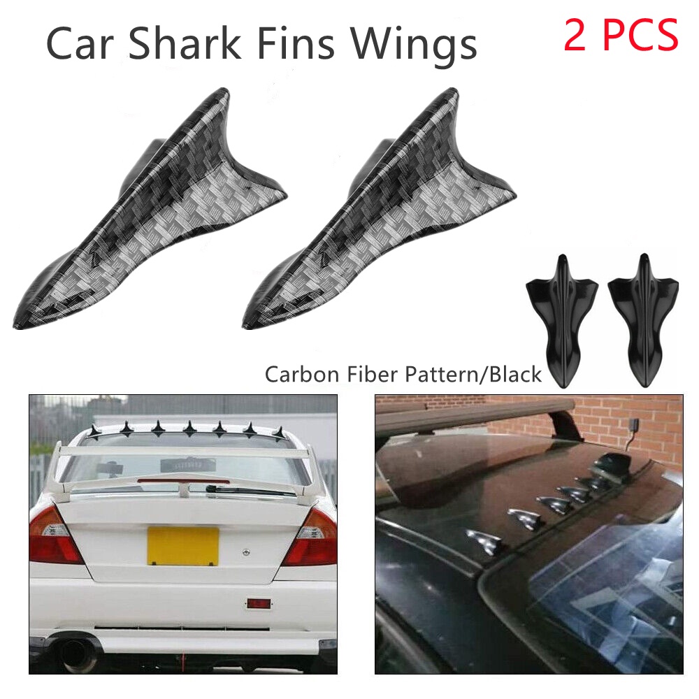 2PCS Car Shark Fin Diffuser Vortex Generator Wing Roof Spoiler Bumper ...