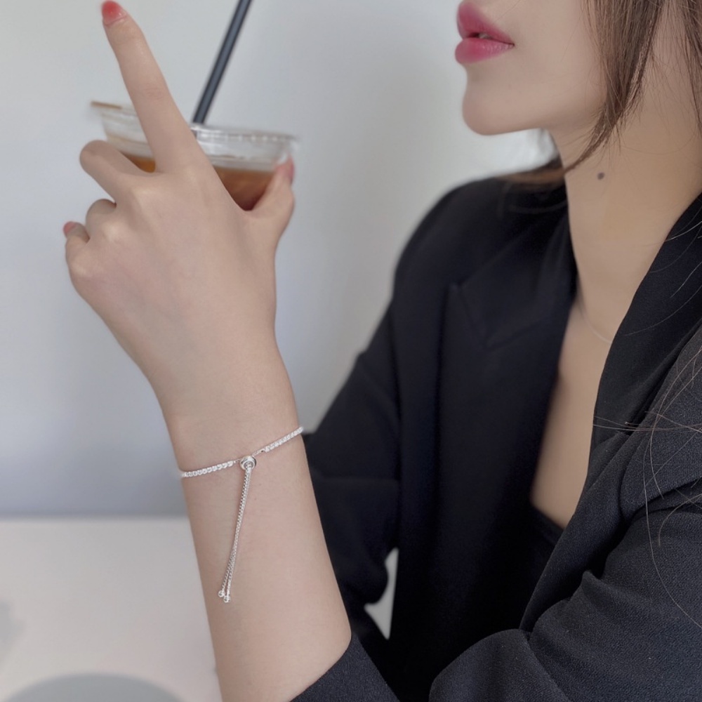 A HELLO GIRL Fashion Simple Rhinestone Bracelet Adjustable Rose Gold ...