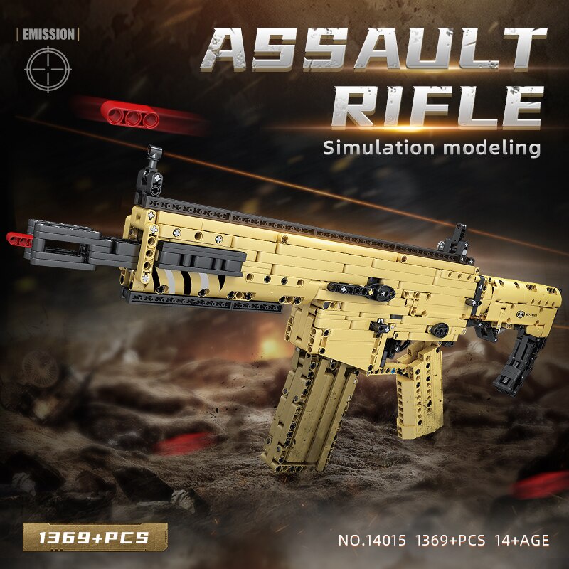 Mould King 14015 Military FN SCAR Gas Automatic Building Block | 1,369 ...