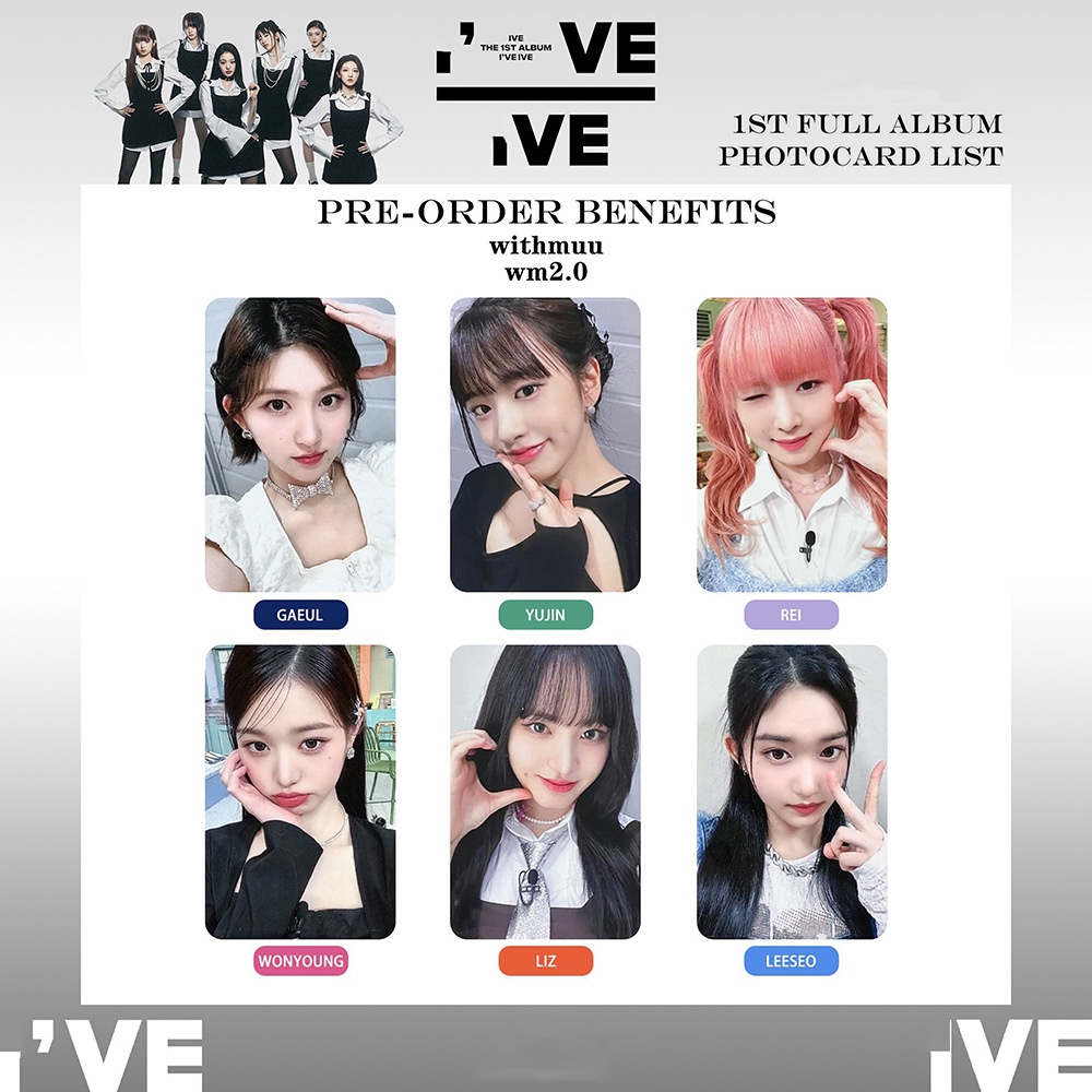 IVE ALBUM ELEVEN LOVE DIVE AFTER LIKE I'VE IAM KITSCH ALBUM RANDOMCARD LOMO CARD PHOTOCARD SMALL ...