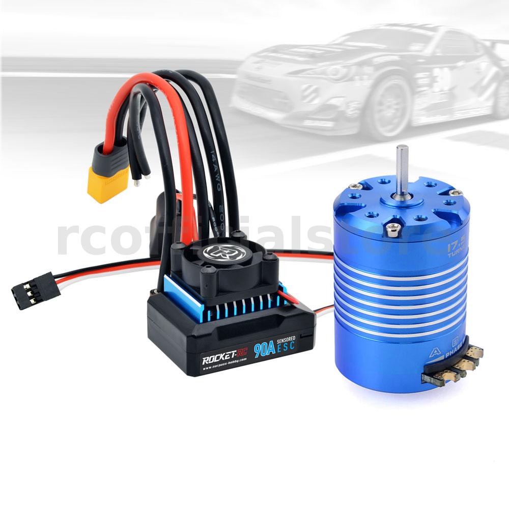 ROCKET 540 Brushless Sensored Motor 90A ESC Drift Racing for ARRMA 1/10 ...