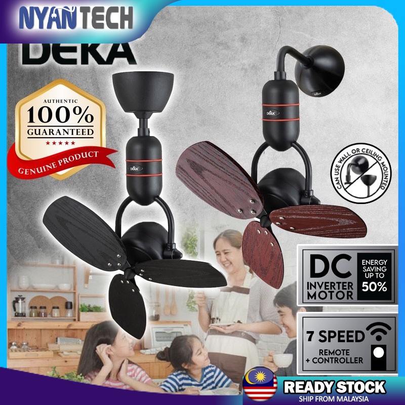 DEKA Corner Fan MS16DC Dual Mounting Wall & Ceiling Design Fan with ...