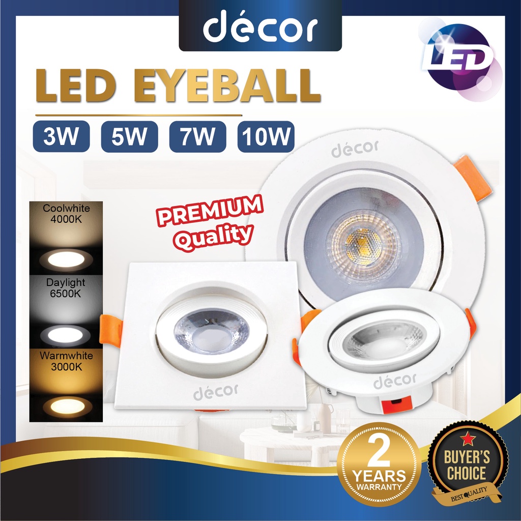 [2 Years Warranty] 3W 5W 7W 10W LED Eye ball LED Recessed Eyeball ...