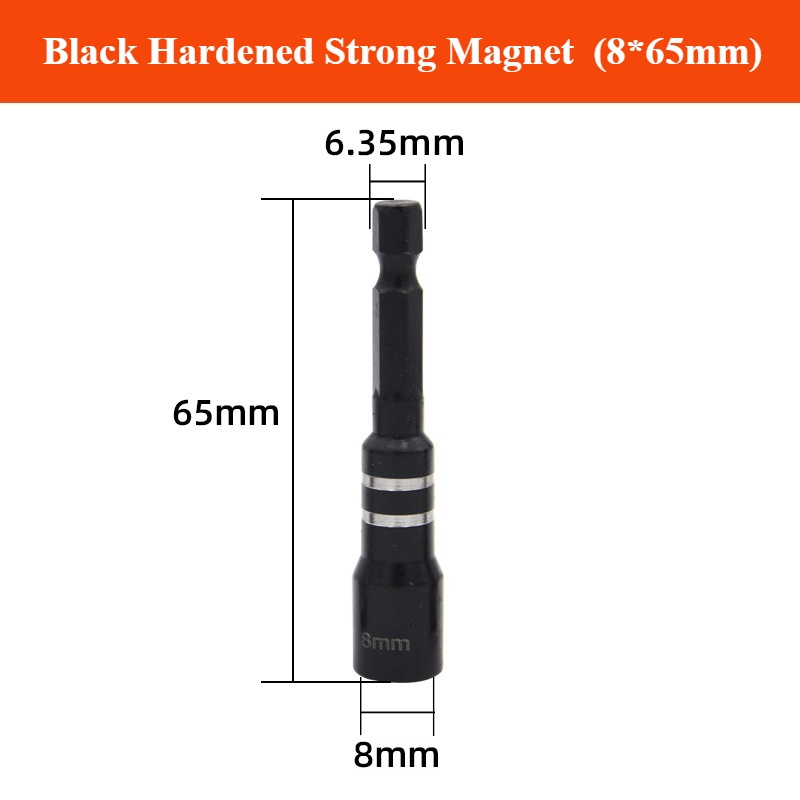 8mm x 45mm/65mm Magnetic Bit Hex Nut Setter / Screw Driving Drill Bit ...