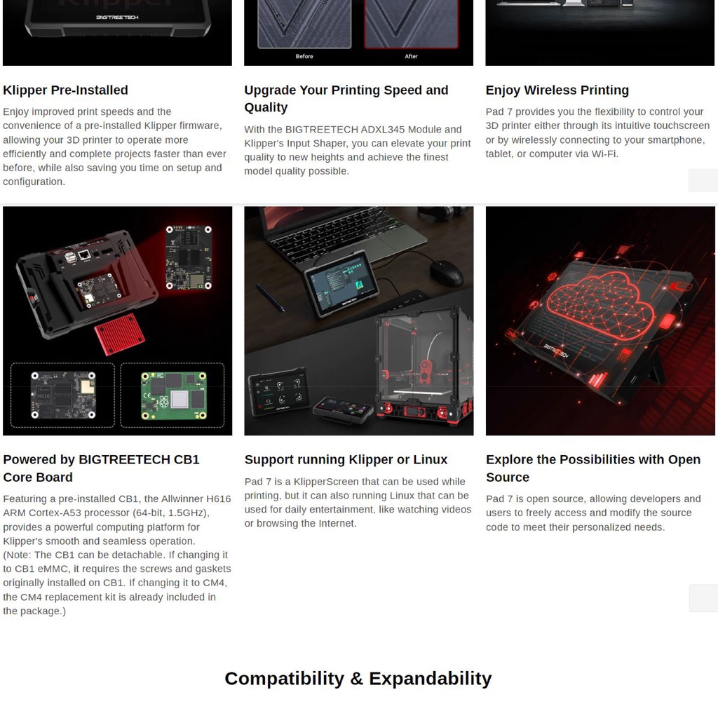 Bigtreetech Btt Pad 7 Inch Touch Screen With Pre Installed Cb1 Board