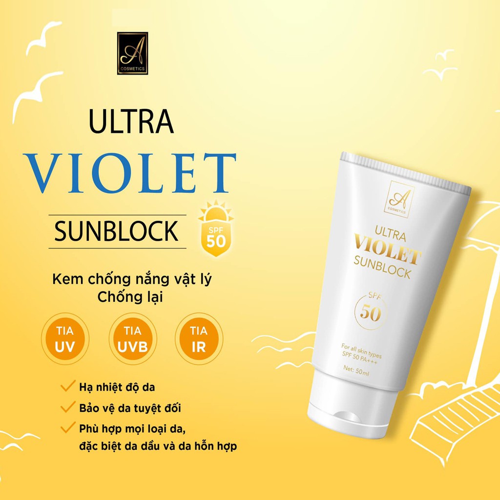 [ 100% Original ] A Cosmetics Ultra Violet Sunblock SPF50 ( 50 ml ...