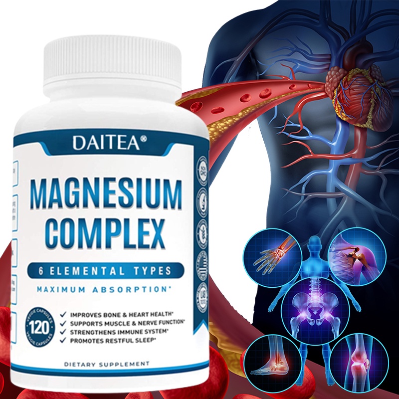 Magnesium Complex Capsules - Stress Relief, Anxiety, Bone, Muscle ...