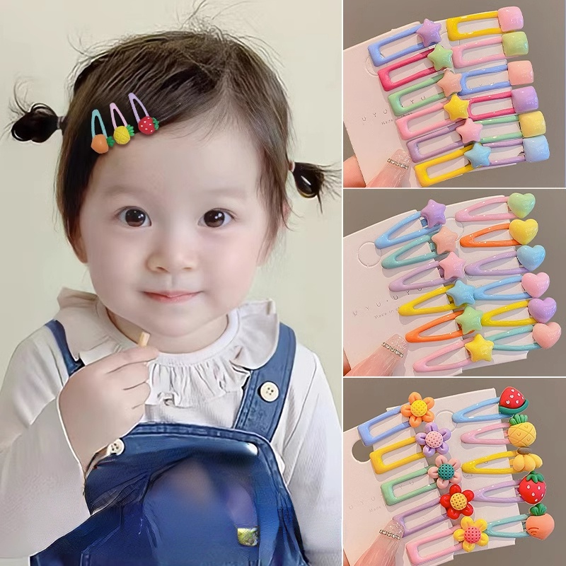 Set of 6 Cute Mini Hairpin for Girls | Shopee Malaysia
