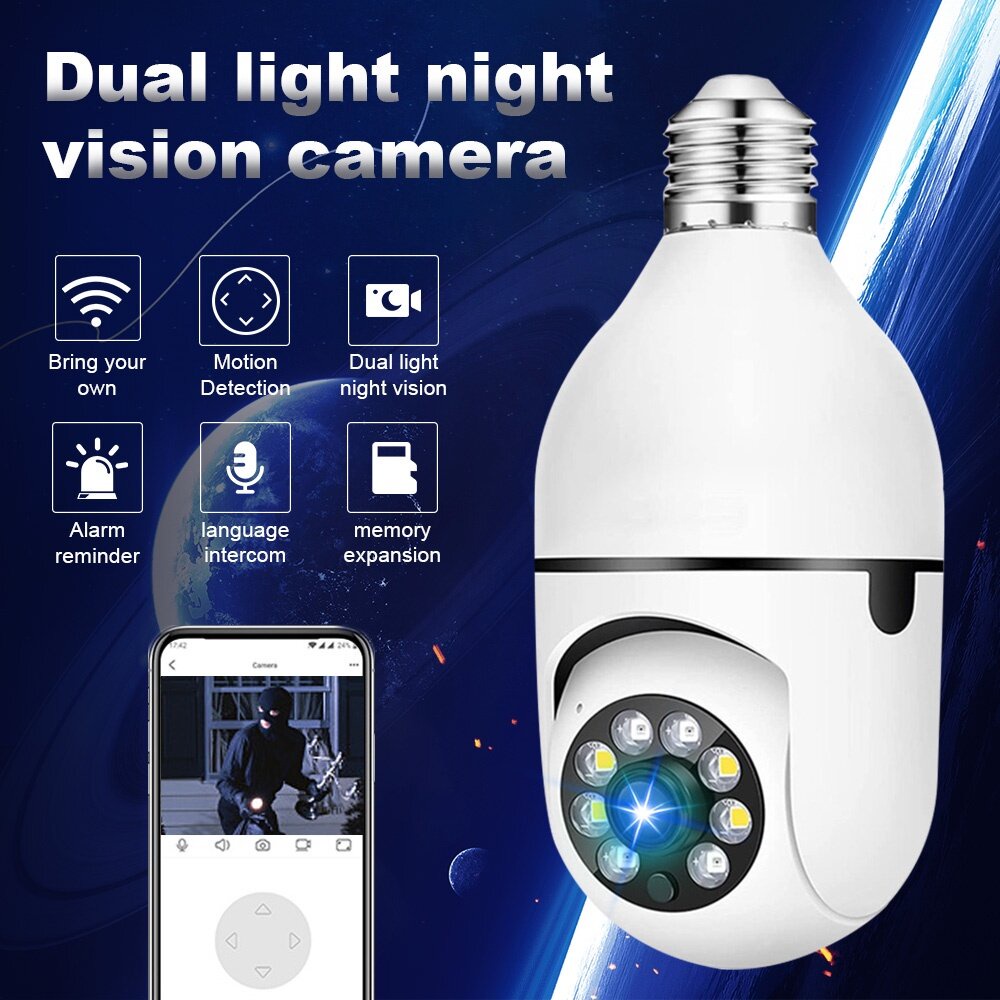 HD 1080P Wifi Camera LED Light 360 Wireless Panoramic Home Security ...
