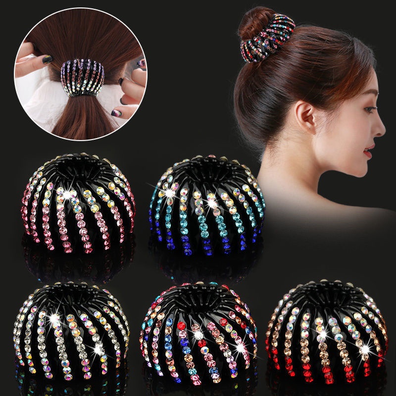 Advanced Rhinestone Bird's Nest Hair Curler Ball Head Lazy Hair Curler ...