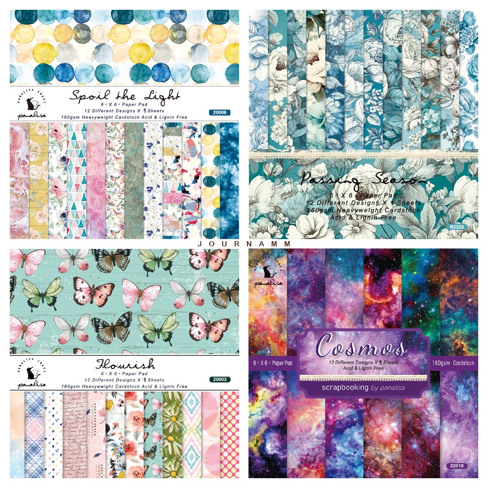 Journamm 12 Sheets 6 Inch Scrapbook Paper Material DIY Album ...
