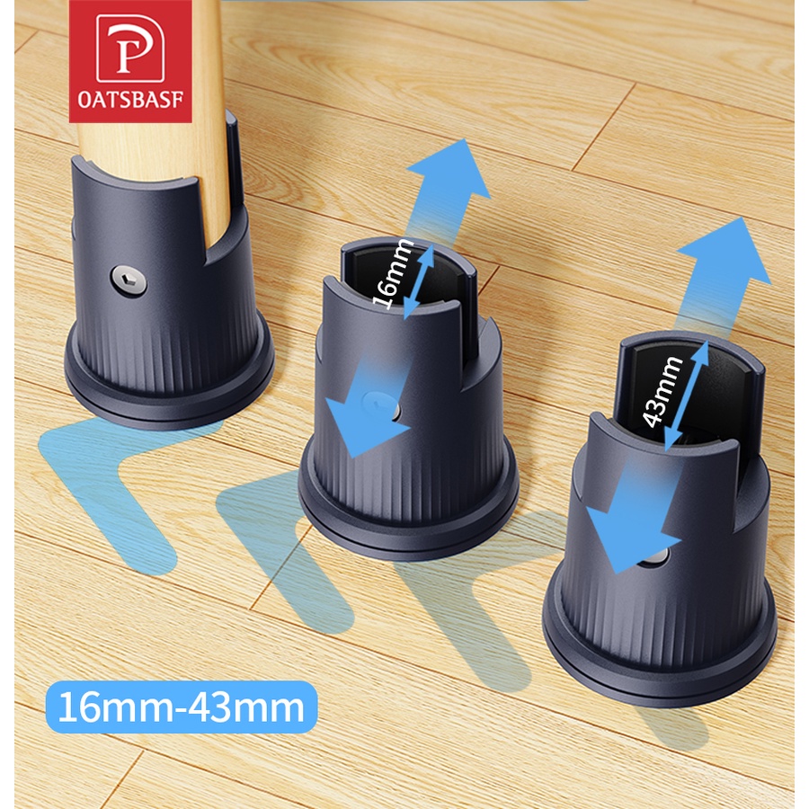 OATSBASF Adjustable Width Bed Risers Furniture Riser Support Foot Pad ...