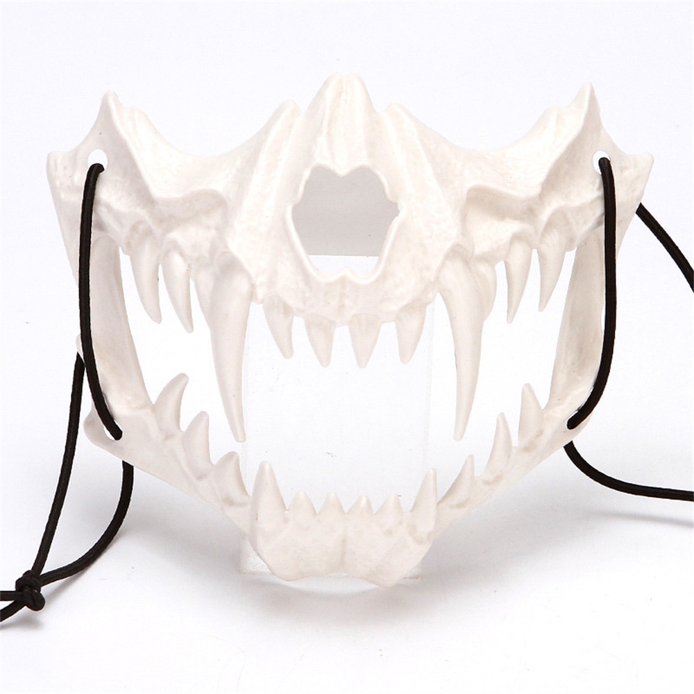 Skull Half Face Mask Cos Props Black White Halloween Dress Men Women ...