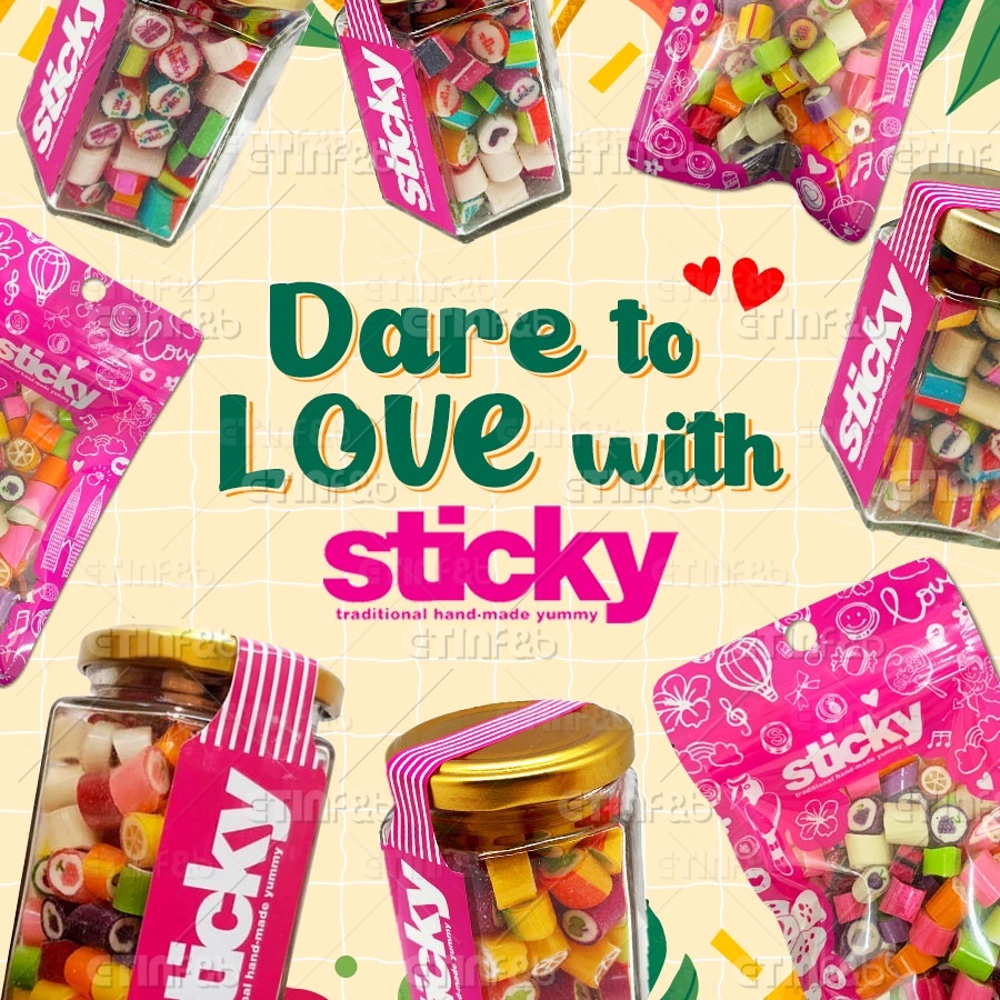 STICKY CANDY GULA-GULA VIRAL STOK SEDIA Thank You Happy Birthday Gift I ...