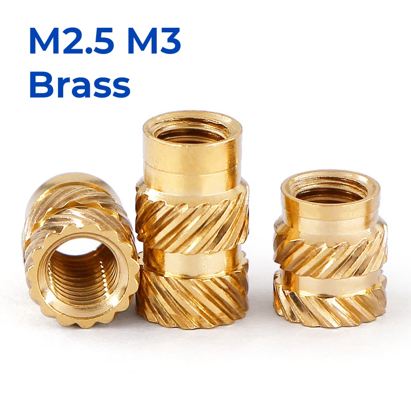 M2.5 M3 Brass Insert Nut Double Twill Copper Nuts Hot Melt Knurled ...