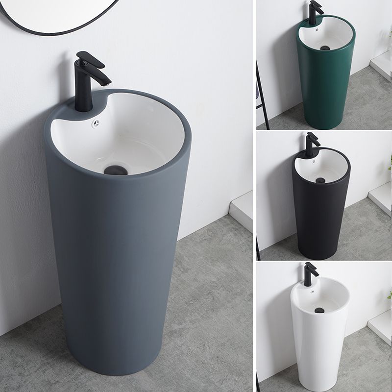 Ceramic Pillar Basin Washbasin Wash Basin Integrated Small Apartment ...