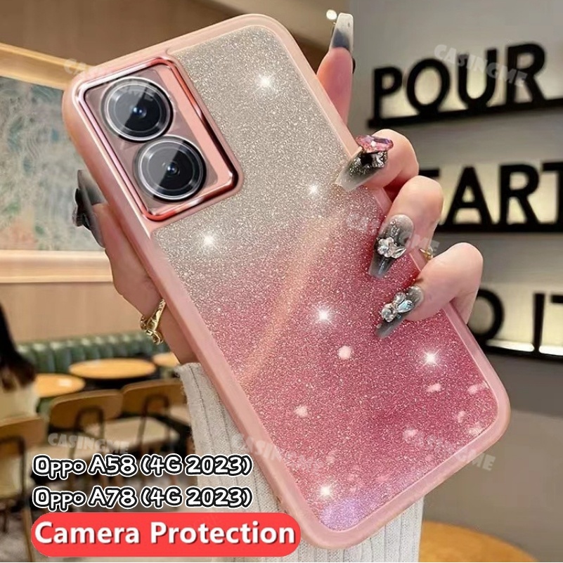 OPPO A58 A78 2023 Luxury Bling Glitter Casing For OPPO A58 A78 A98 A 58 58A 78A OPPOA58 5G 4G ...