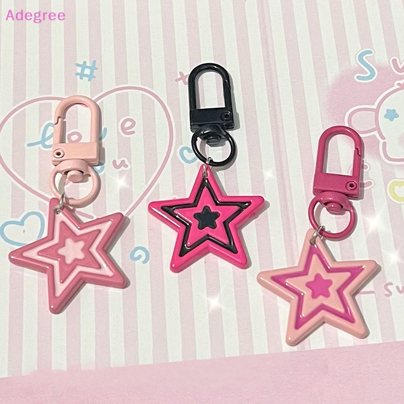 Adegree Cute Pentagram Pendant Keychain Girl Students Star Phone Key Chain Jewelry Gifts ...
