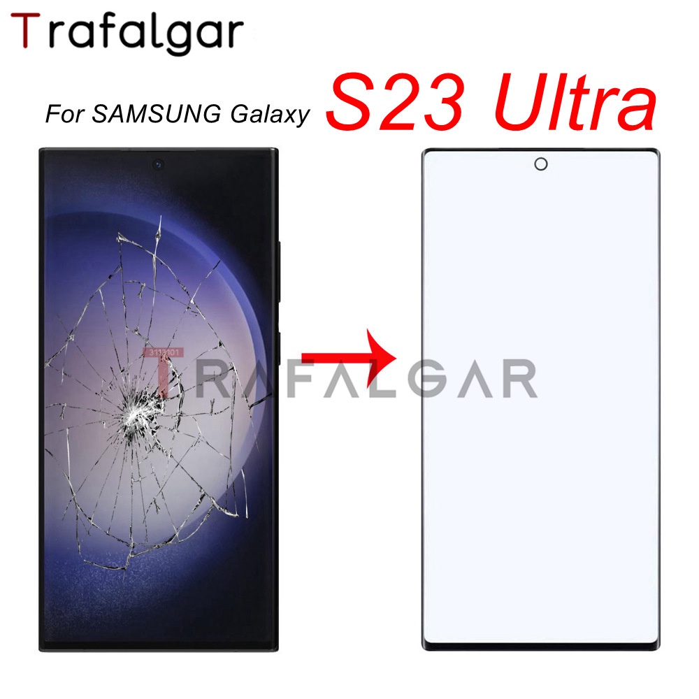 LCD Screen Front Glass For SAMSUNG Galaxy S23 Ultra 5G Outer Glass Lens ...