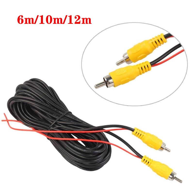 RCA Video Cable 6m 10m 12m For Car Reverse Rear View Camera with Video ...