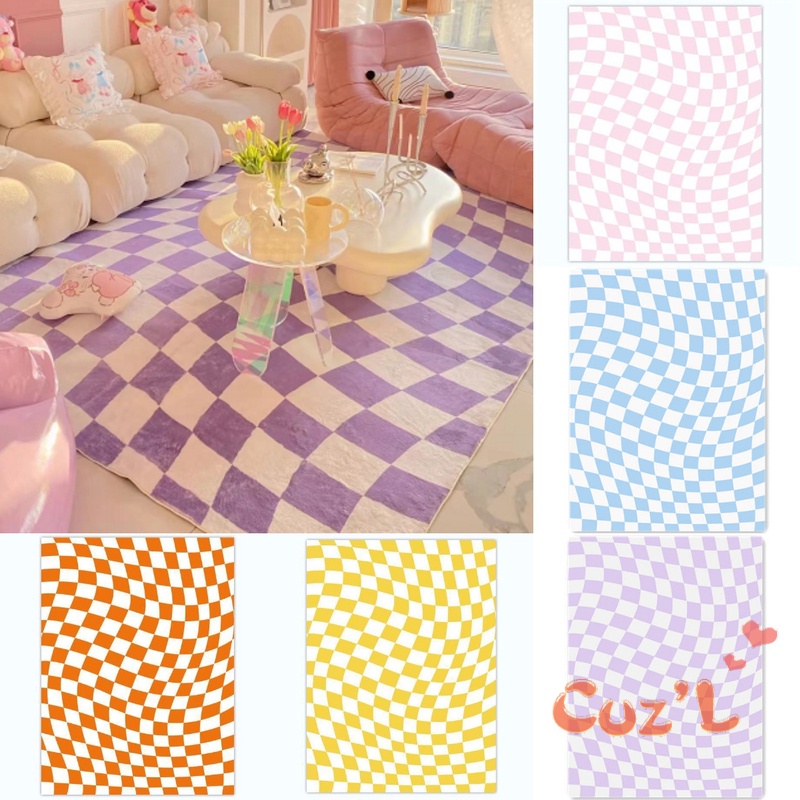 INS Style Checkerboard Pattern Large Area Living Room Imitation ...