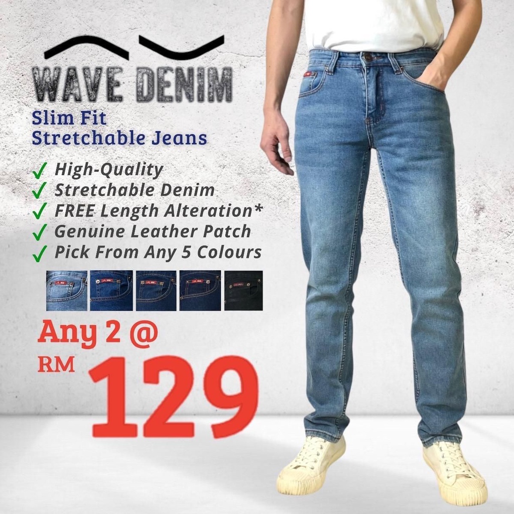 Wave Denim Men’s New Vintage Slim Fit Stretchable Jeans ( W606 ...