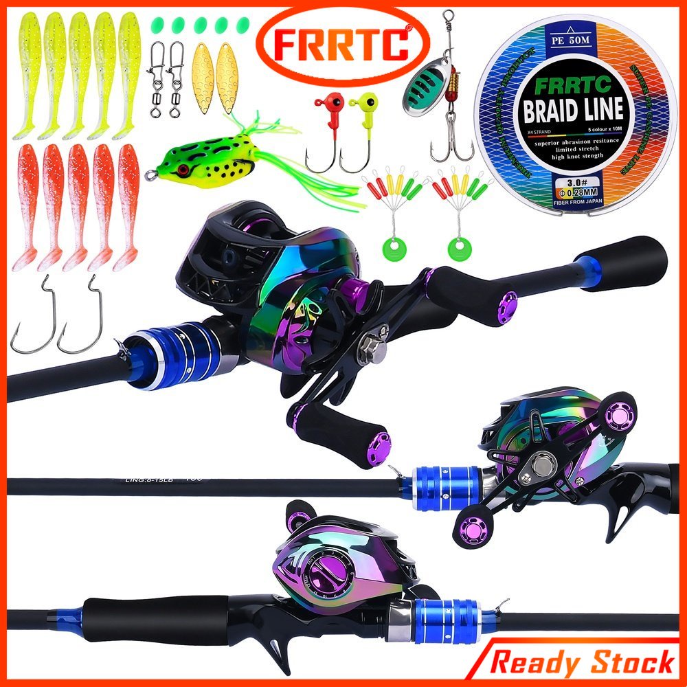 FRRTC Fishing Set Batang Pancing Set 2 Section Casting Fishing Rod and ...