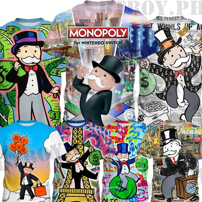 Monopoly Kid's T-Shirt Boys Fashion Shirts Daily Comfortable Short ...