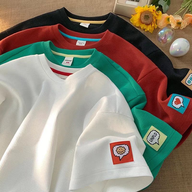 Ready Stock Cod Ootd Fashion Cotton Polyester Round Neck Mens Cloth