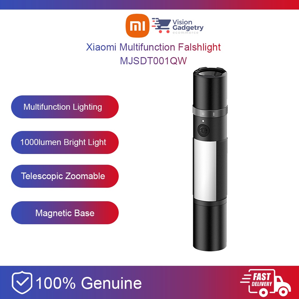 Xiaomi Multifunction Torchlight Flashlight 1000lm Magnet Glass Breaker ...