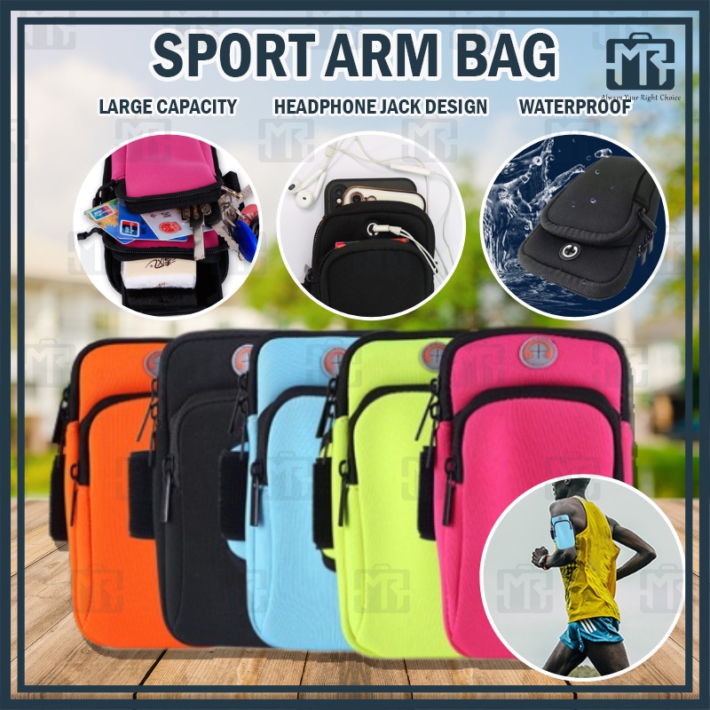 MR Sport ArmBag 2-Zipper Phone Bag with Earphone Hole Fitness Jogging Training Waist Pouch ...