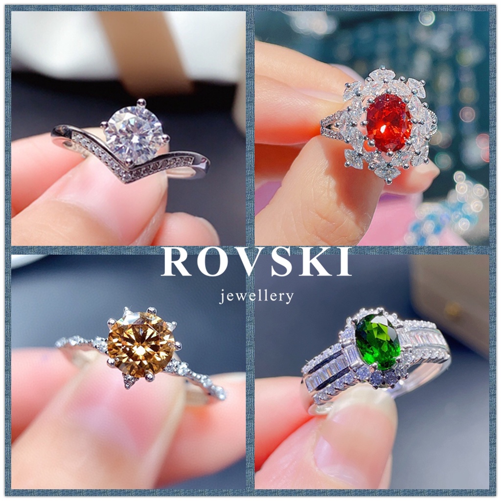 ROVSKI Fashion Korean Ready Stock Jewelry Minimalist Colorful Sterling ...