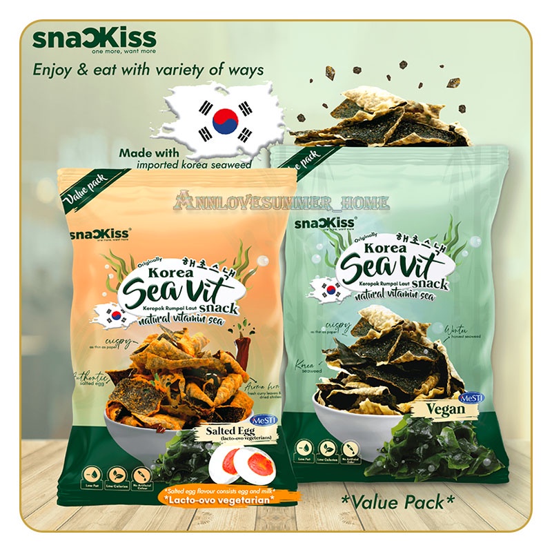 【𝗔𝗦𝗛】🔥New SNACKISS 400g| 350g 【Zip Lock Pack 】BISKUT VEGAN SEAWEED ...