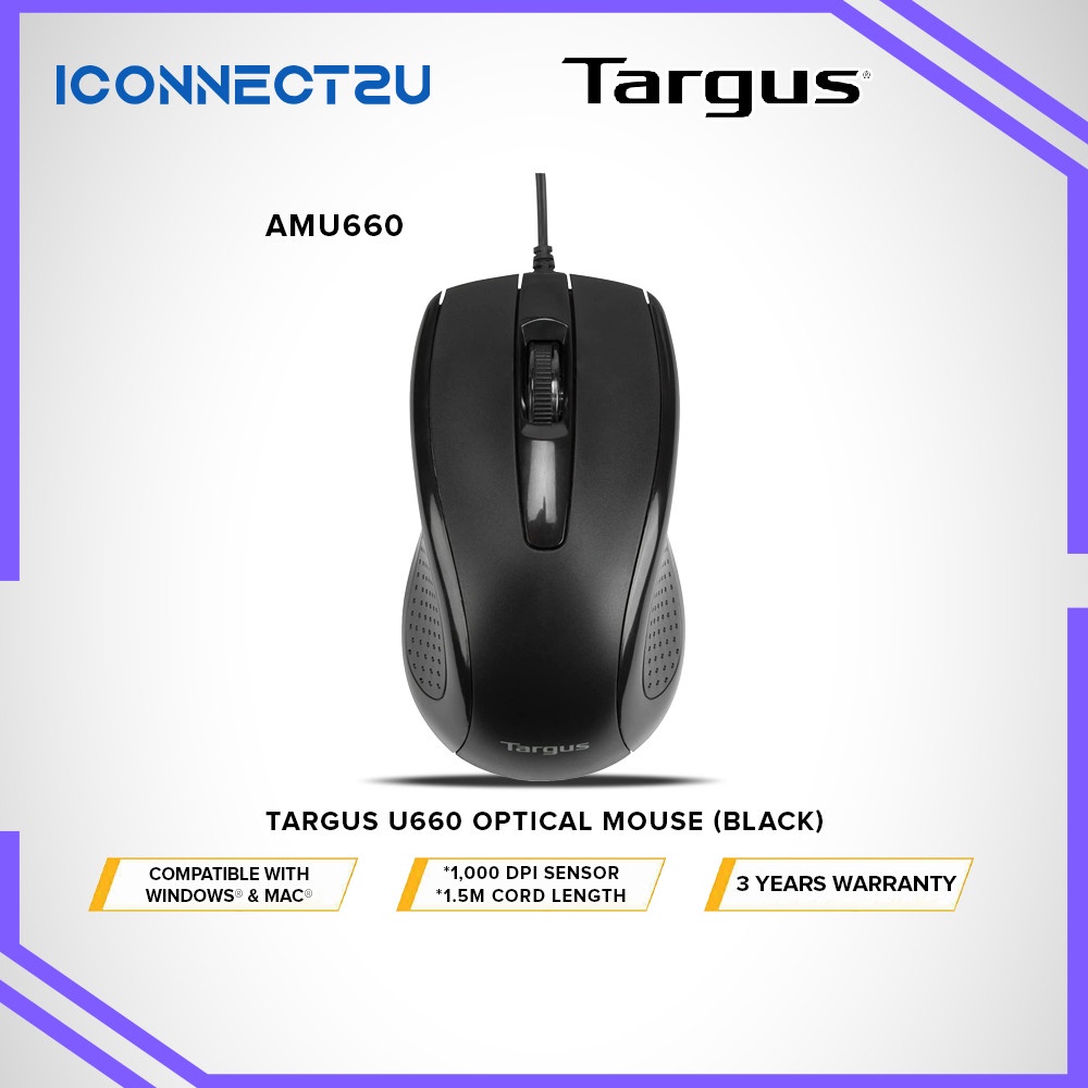 Targus AMU660 U660 Optical Mouse - Black | Shopee Malaysia