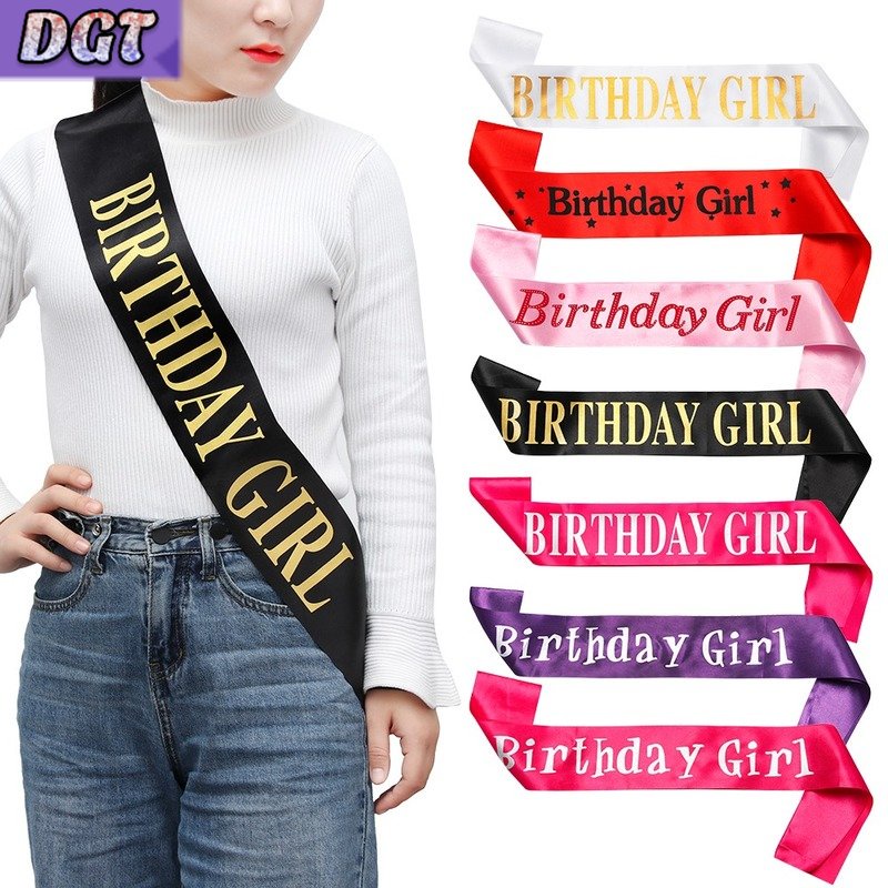 DGT Birthday Girl Glitter Satin Sash Mermaid Birthday Girl Ribbons ...