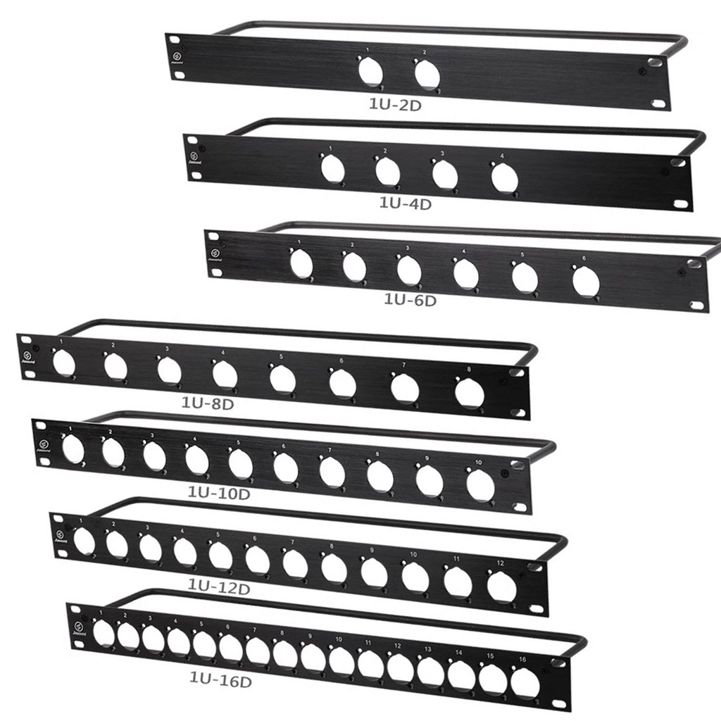 1U 2U Rack Patch Panel 8 12 16 24 Way Channel Flight Case Mount for XLR ...