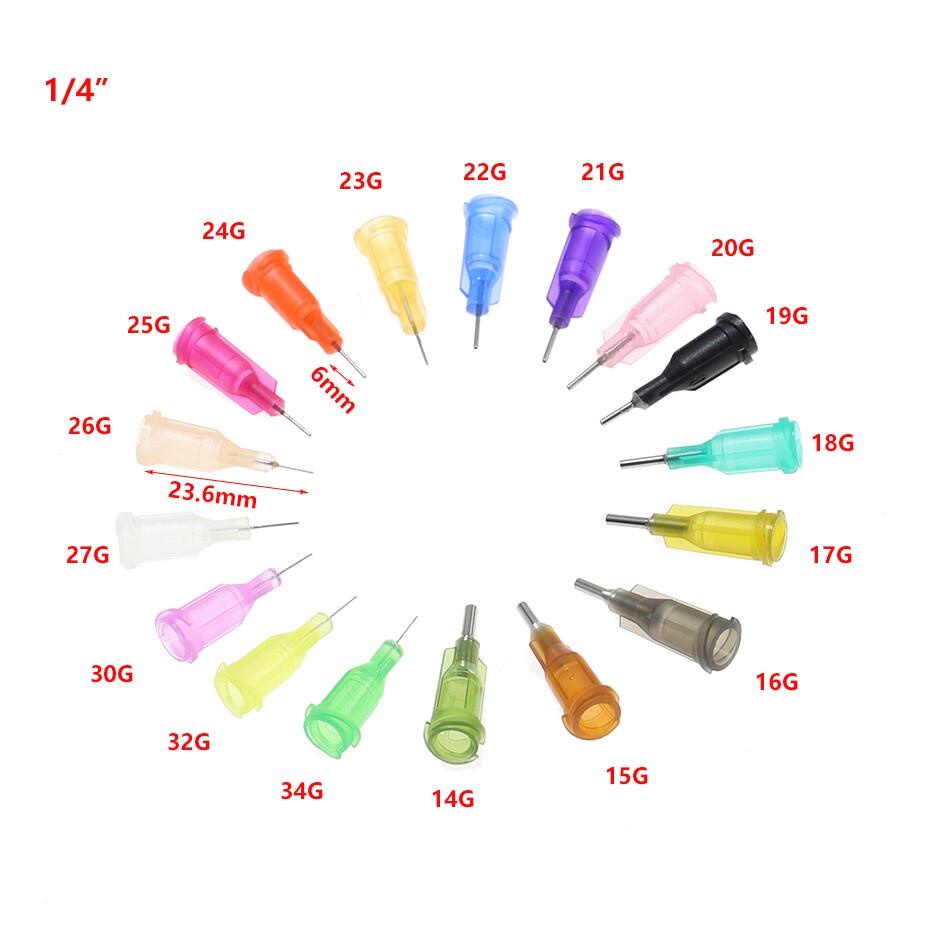 25pcs 14 -34g 1/4 Luer Lock Blunt Syringe Tip Screw Needle Precision ...