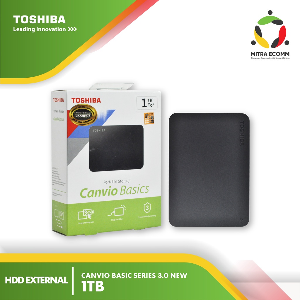 Toshiba CANVIO BASIC 1TB USB 3.0 HDD EXTERNAL | Shopee Malaysia