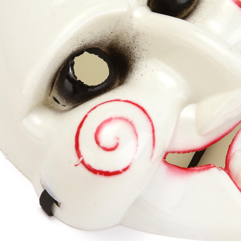 Saw Puppet Mask Horror Movie Theme Chainsaw Scary Masquerade White Mask ...