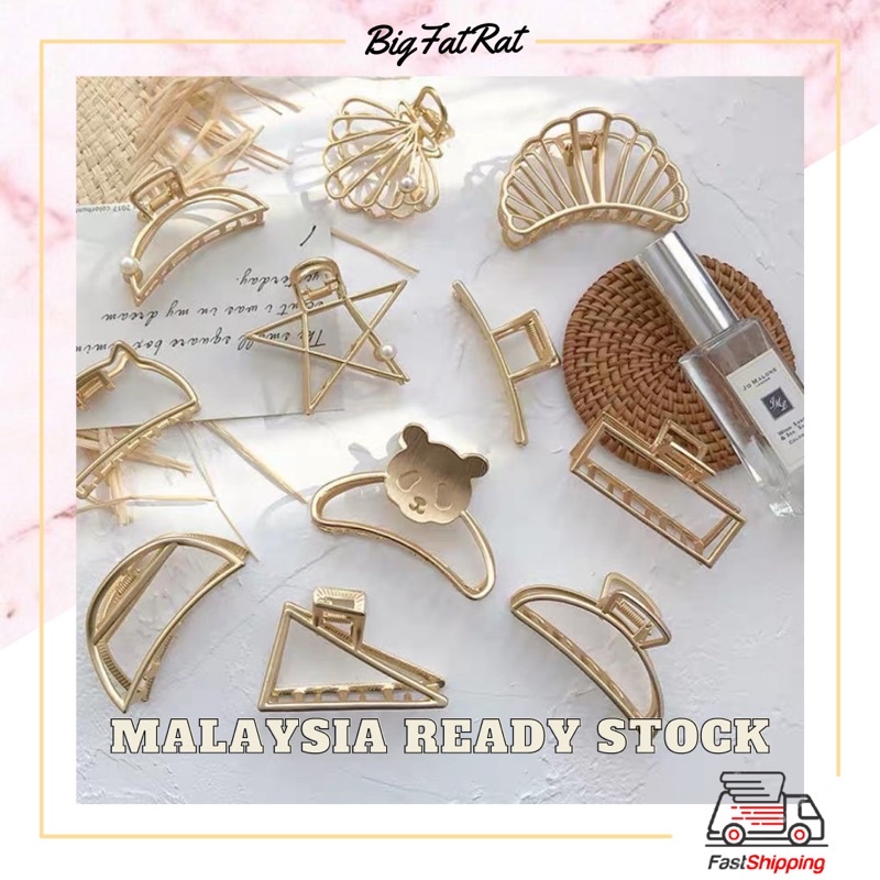 Minimalist Elegant Metal Rhinestone Geometric Hair Claw Hairclip ...