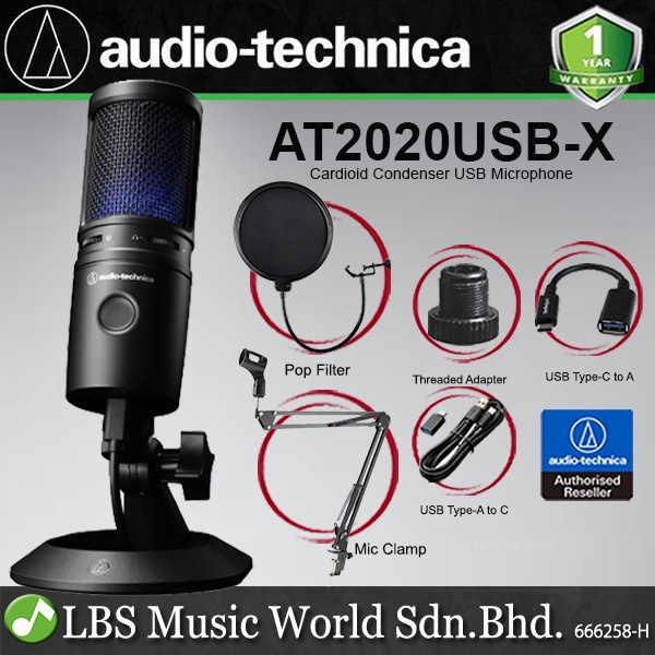 Audio Technica AT2020USB-X Cardioid Condenser USB Microphone with ...